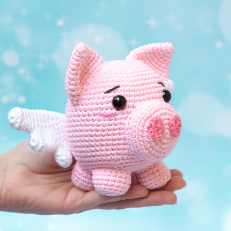 Flying Pig Crochet Pattern Pdf| Amigurumi Animals | PDF Pattern | ENG ...