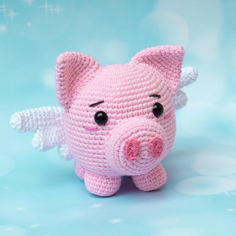 Flying Pig Crochet Pattern Pdf| Amigurumi Animals | PDF Pattern | ENG ...