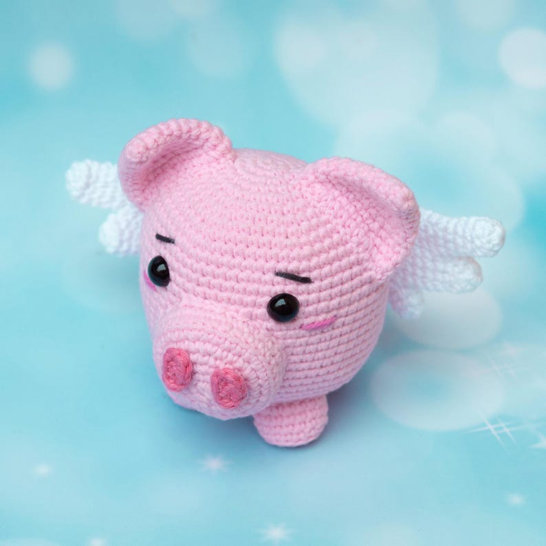 Flying Pig Crochet Pattern Pdf| Amigurumi Animals | PDF Pattern | ENG ...