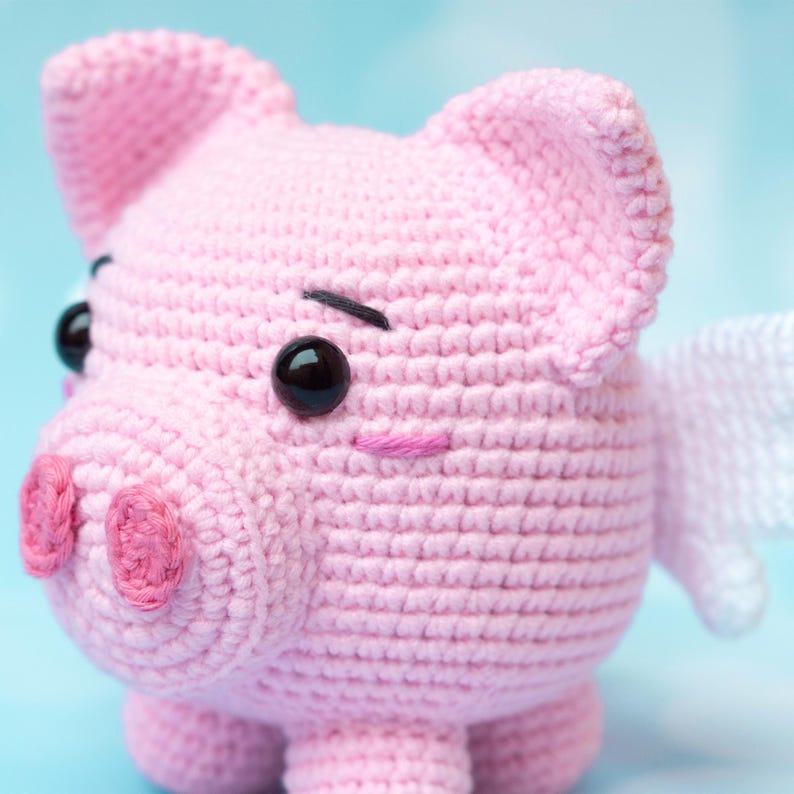 Flying Pig Crochet Pattern Pdf| Amigurumi Animals | PDF Pattern | ENG ...