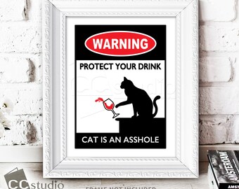 Warning Cat Signs | Etsy