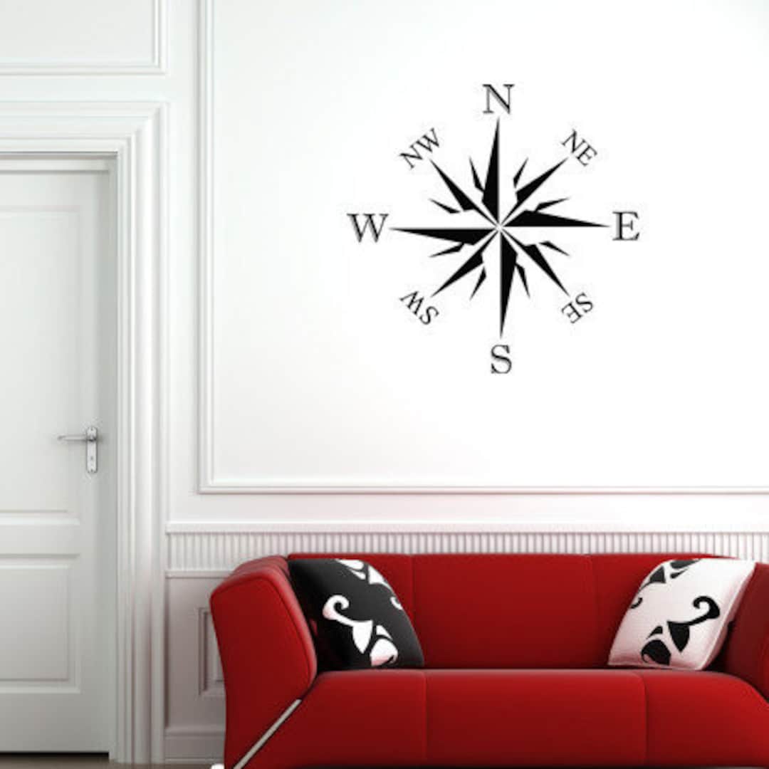 Compass Rose Wall Decal: Nautical Vinyl Sticker - Etsy