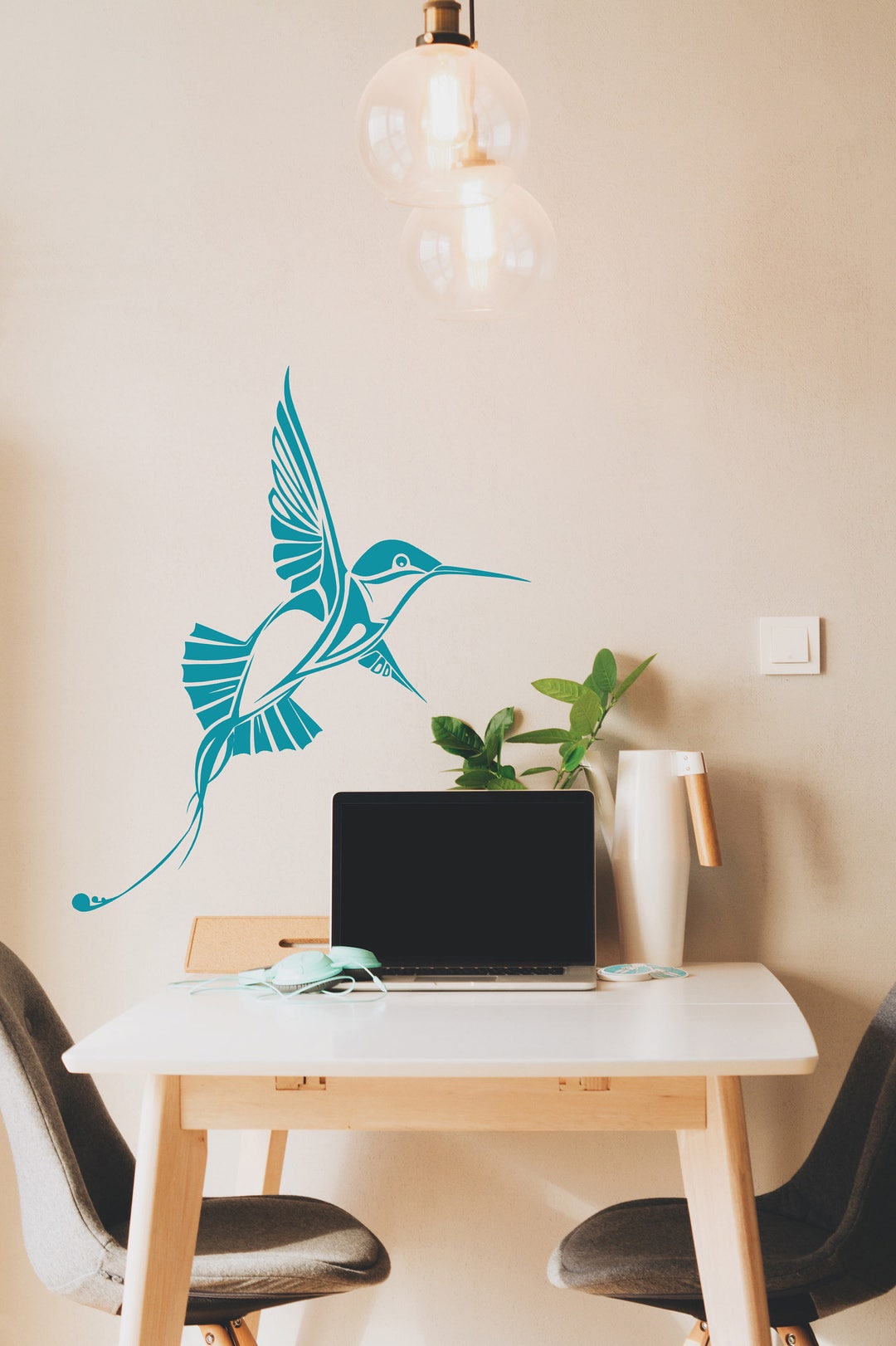 Hummingbird Vinyl Wall Decal - Tropical Rain Forest - Hummingbird Wall ...