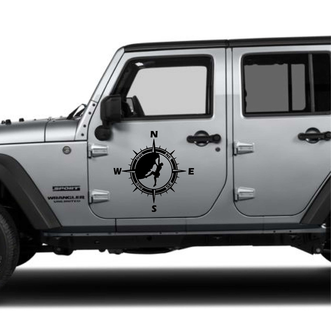 Mountains Decal Compass Mountain Climber Car Decal Laptop - Etsy