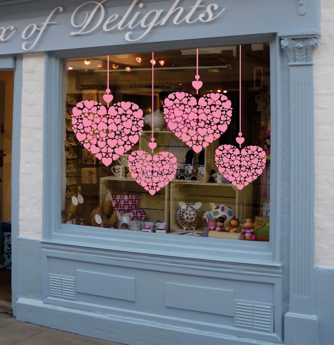 Vinyl Holiday Decal / Valentine Window Decal, Valentine Wall Decal, Valentine Wall Art, Store ...