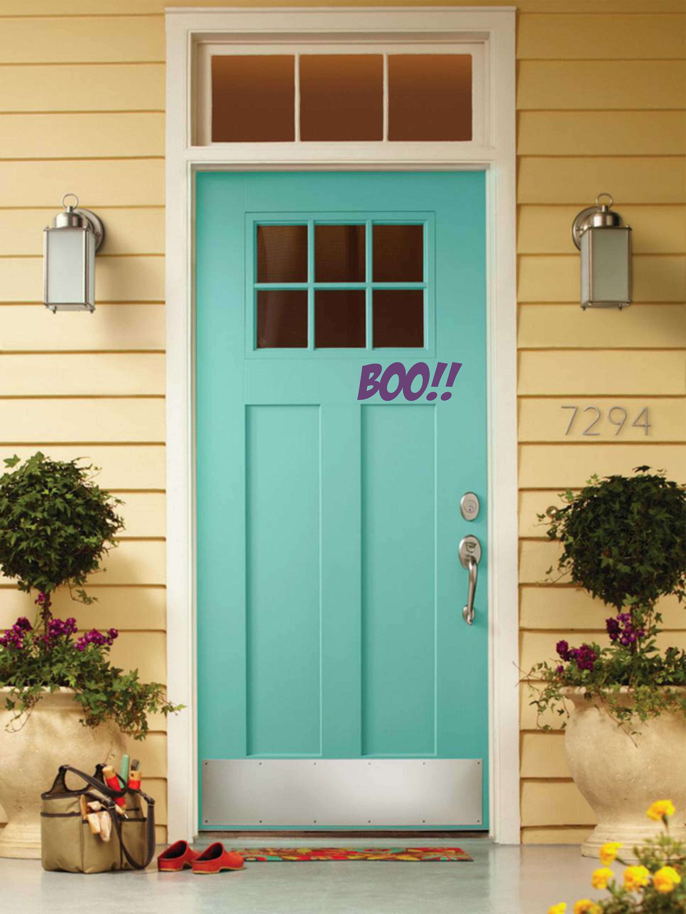 Temporary Boo Door Decal Trick or Treat Vinyl Decal Front - Etsy