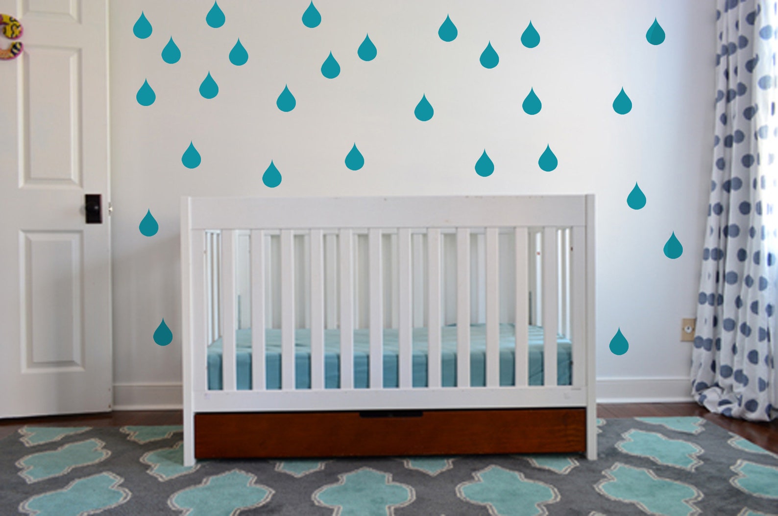 Gold Rain Drop Wall Decals Polka Dots Stickers Rain Decal - Etsy