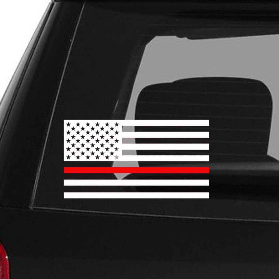 Thin Red Line Decal Firefighter Car Decal Yeti Decal Back the Red Decal ...