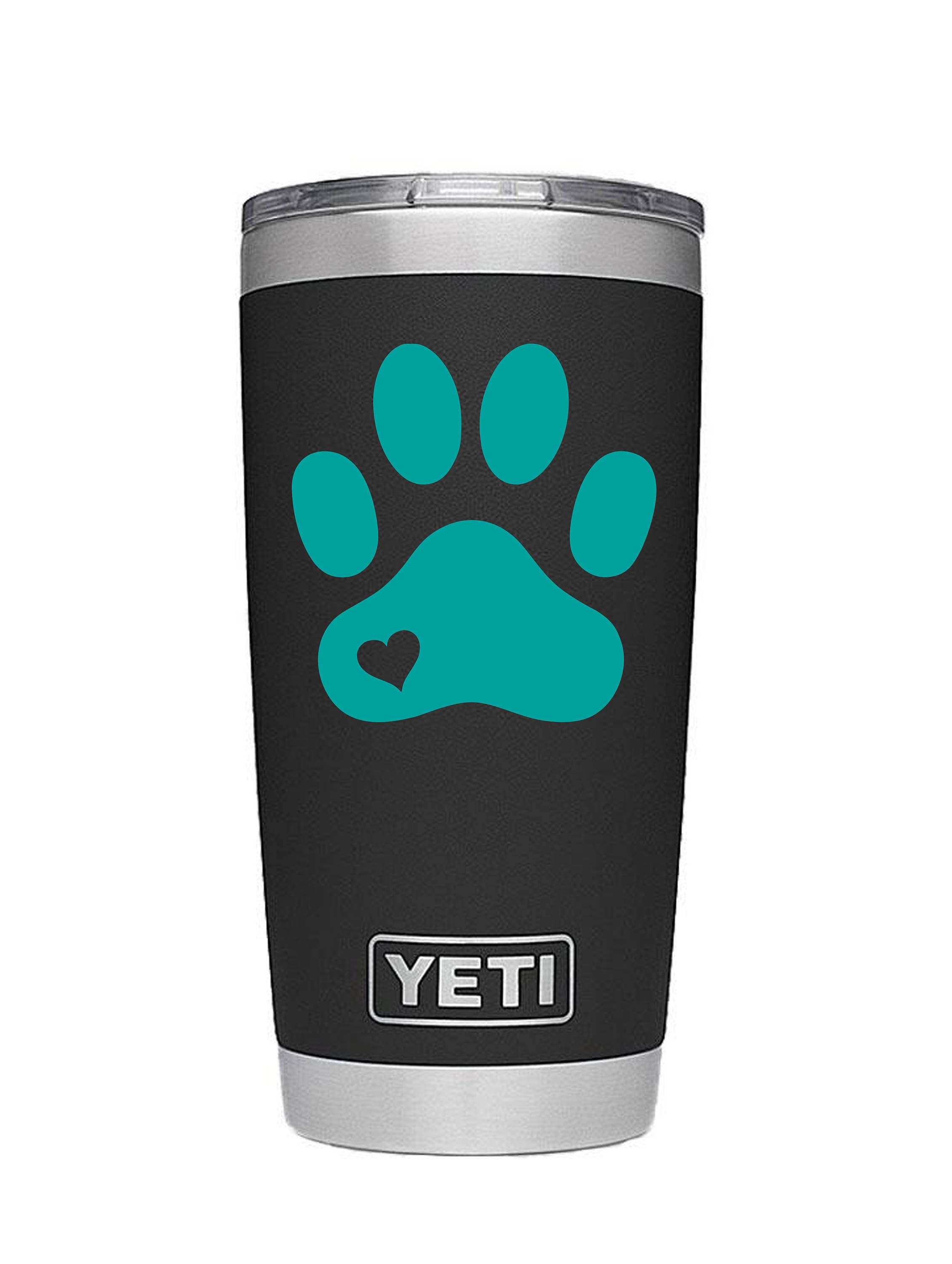 Paw Print Heart Vinyl Decal Paw Print Yeti Decal Animal | Etsy