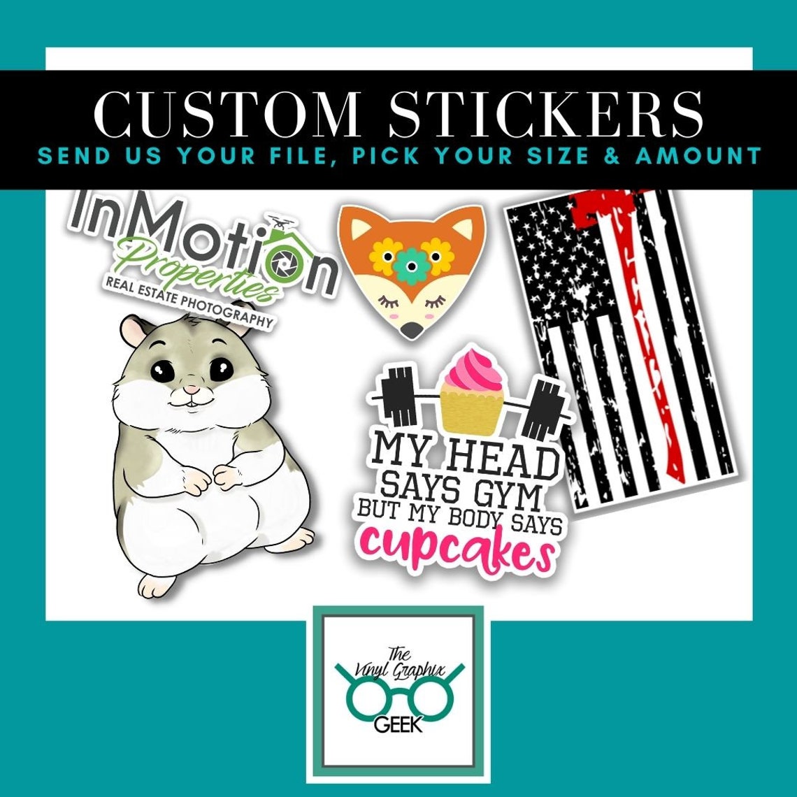 Your Custom Vinyl Sticker Cut to Any Shape we Eco Print Any | Etsy