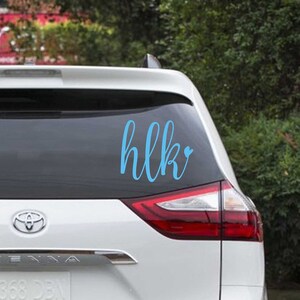 Monogram With Heart Vinyl Car Decal - Personalized Name Lettering ...