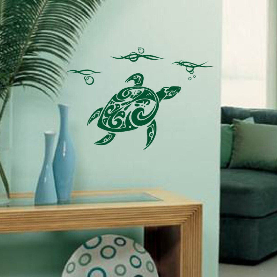 Turtle Wall Decal Sea Turtle Wall Decal Tortoise Sea Animals Turtle ...