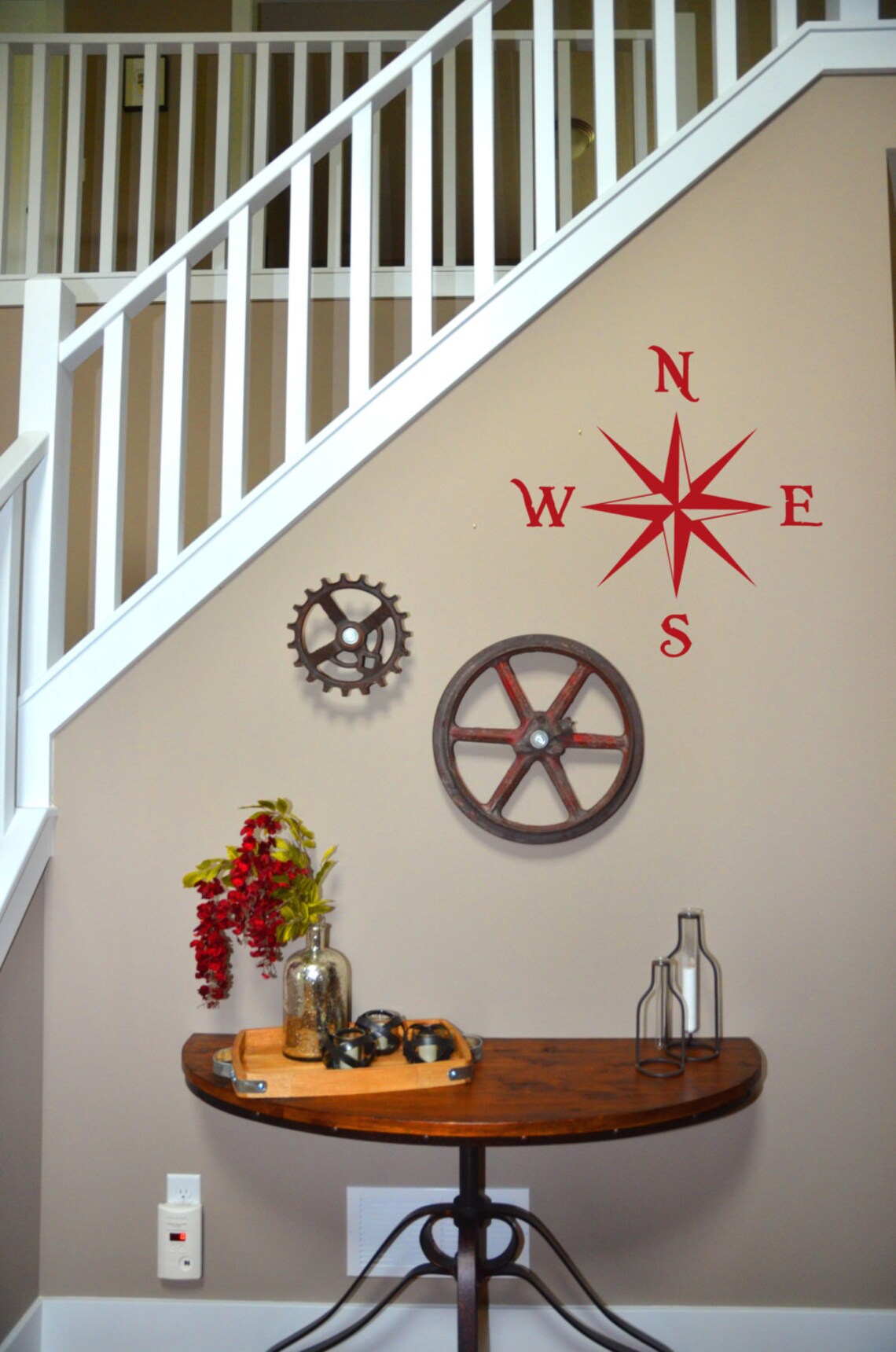 Compass Decal Nautical Wall Decal Compass Rose Wall Decal | Etsy