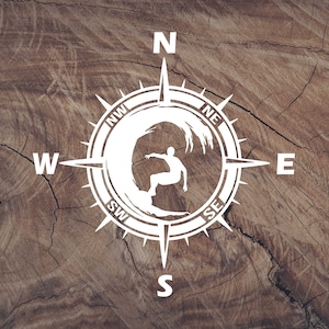 Palm Tree Compass Decal, Car Decal, Palmetto Decal, Palm Tree Decal ...