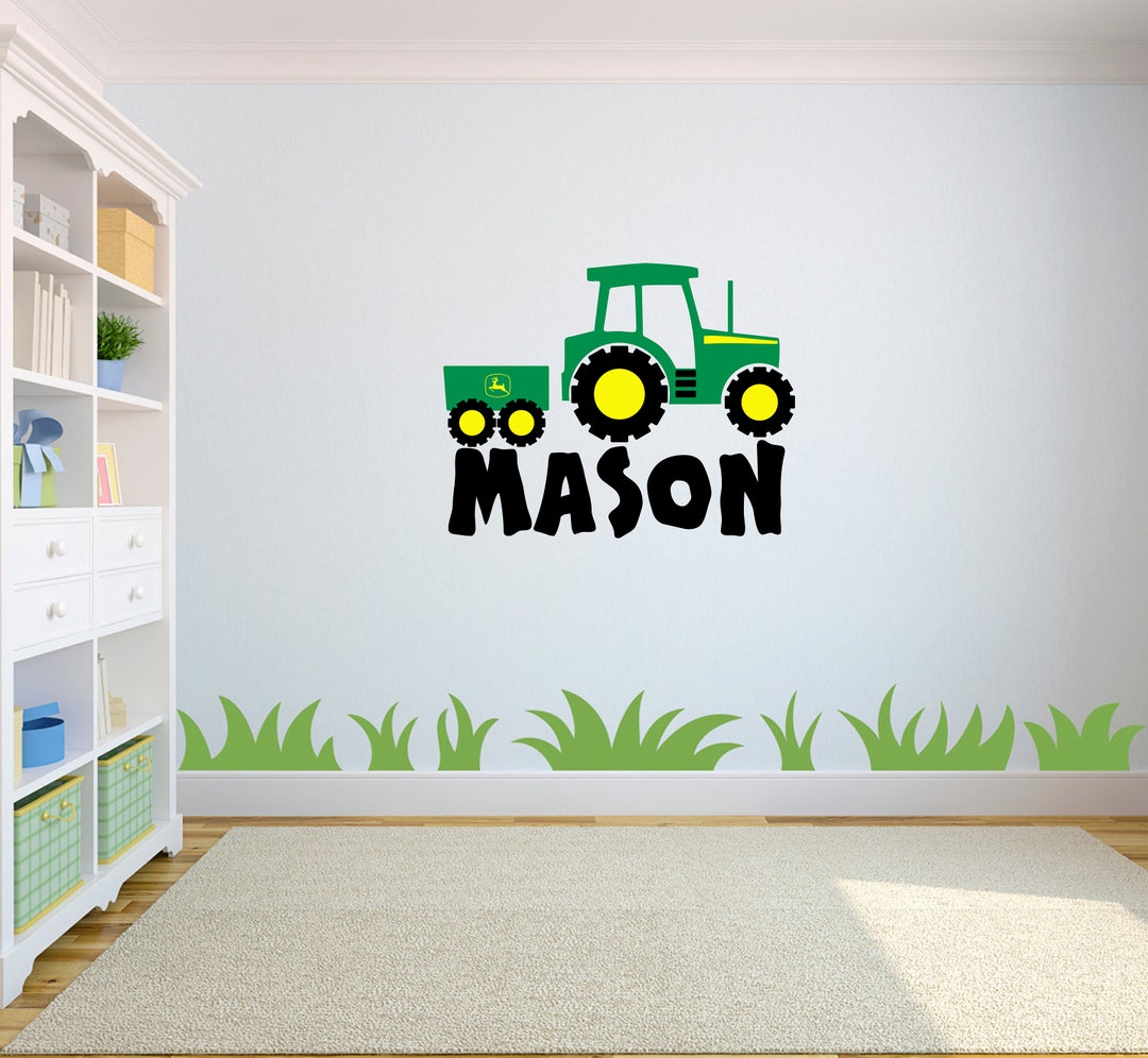 Tractor Decal Set - Initial & Name Personalized Tractor Wall Decal ...