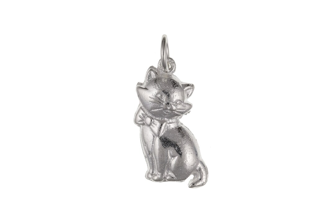 Cute Cat Charm, Solid Sterling Silver, for Traditional Charm Bracelet ...