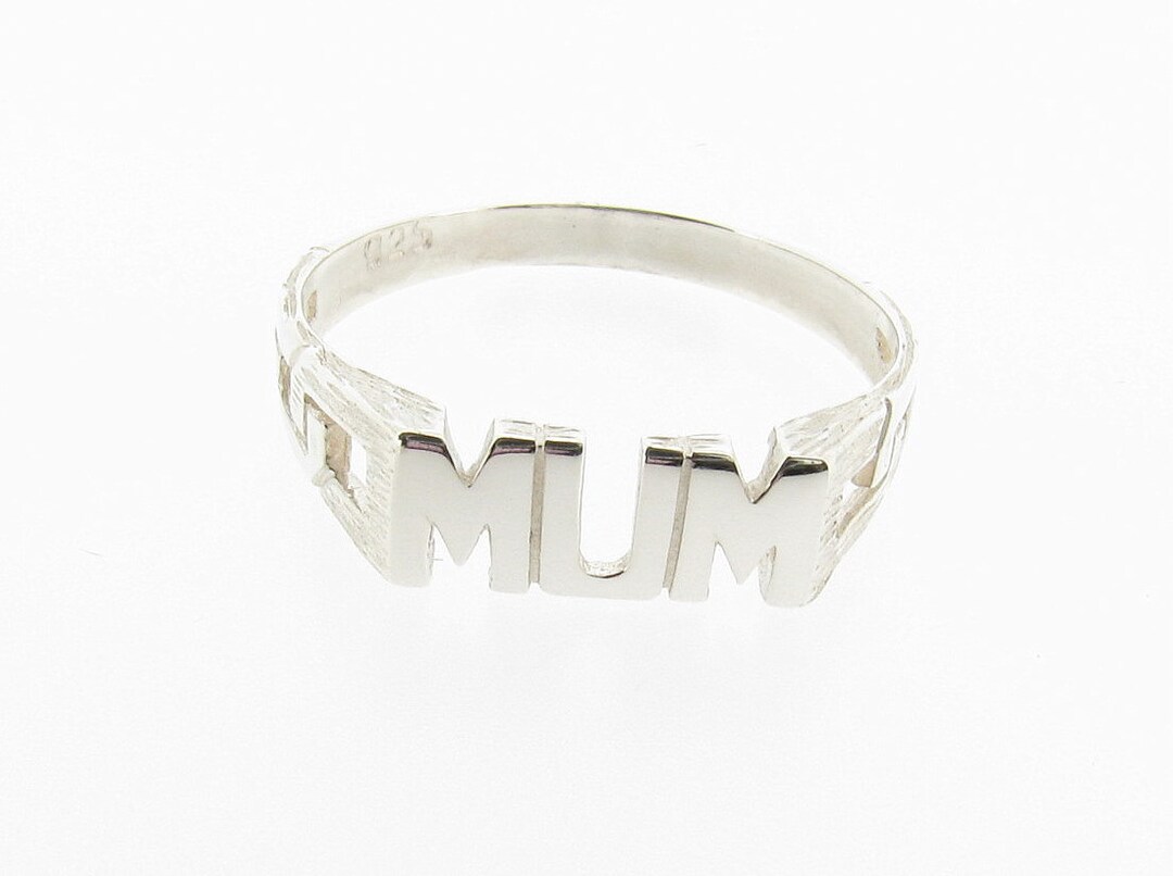 Mum Signet Ring Sterling Silver, Personalised Mother's Day Birthday ...