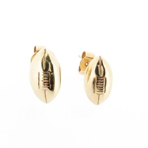Solid 9ct Yellow Gold Rugby Ball Stud Earrings, Rugby Fan Jewellery ...