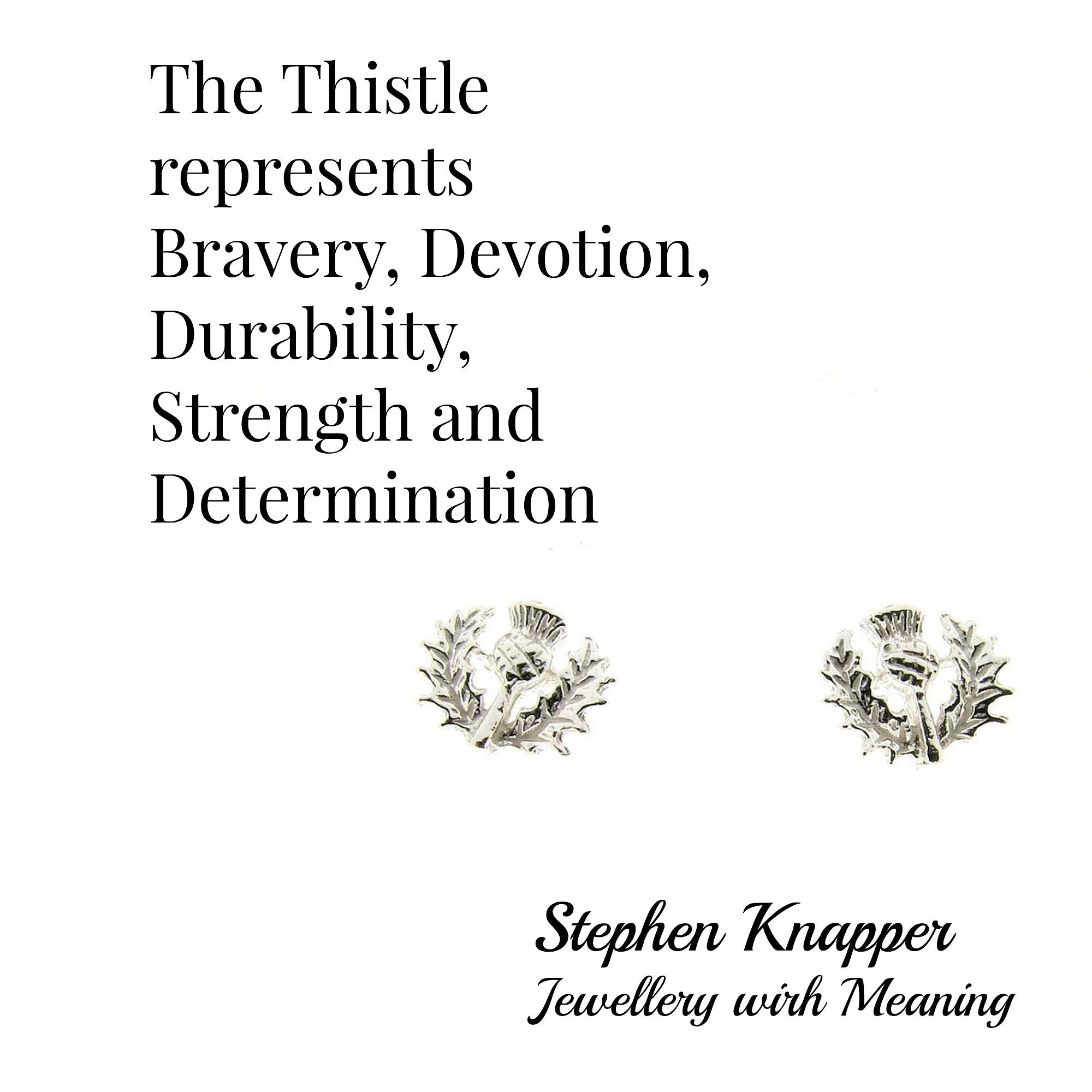 Sterling Silver Scottish Thistle Design Stud Earrings Ladies - Etsy