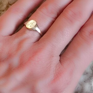 Personalised Script Letter Hand Engraved Solid 9ct Yellow Gold Plain ...