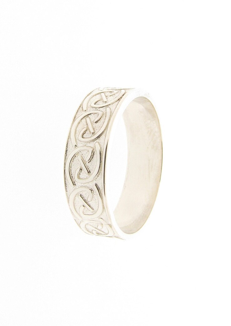 Sterling Silver Celtic Infinity Knot Design Wedding Band Ring, Men's ...