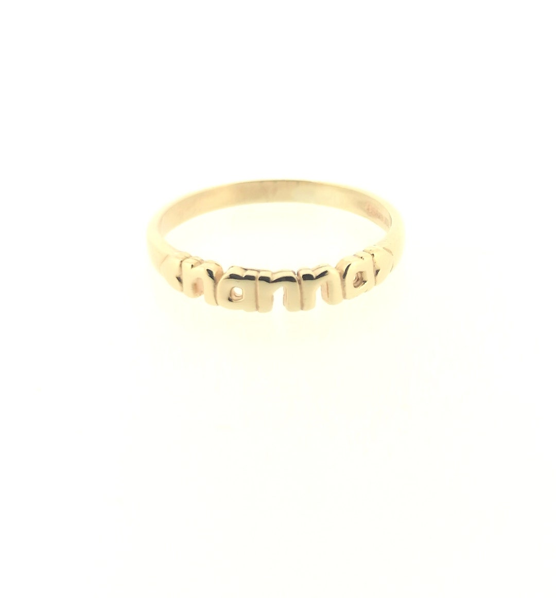 Solid 9ct Yellow Gold Nanna Ring, Memorable Nan Birthday Christmas Gift ...