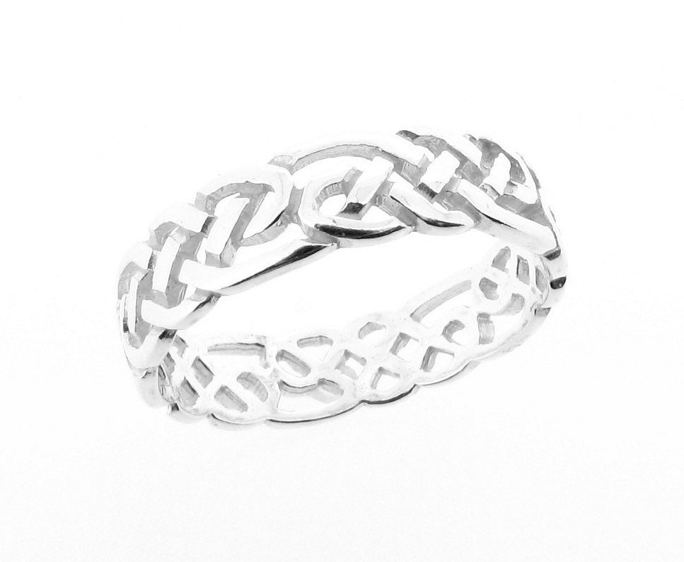 Sterling Silver Celtic Infinity Knot Band Ring UK Sizes N to - Etsy UK