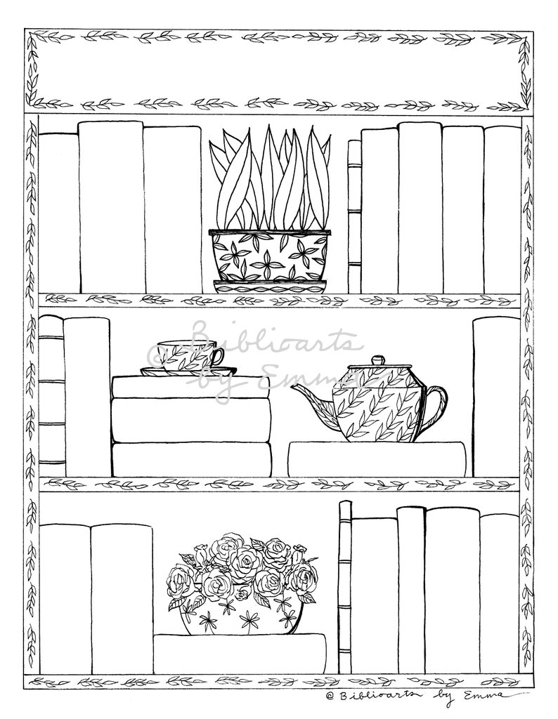 Blank Bookshelf Printable