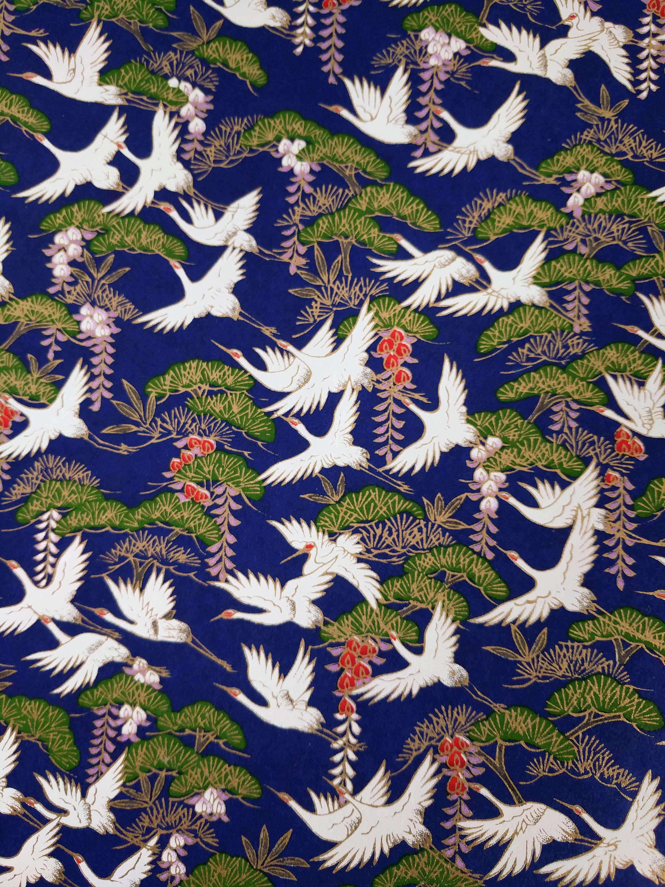 Paper, Party & Kids Washi Paper Blue & White Cranes on Blue Various ...