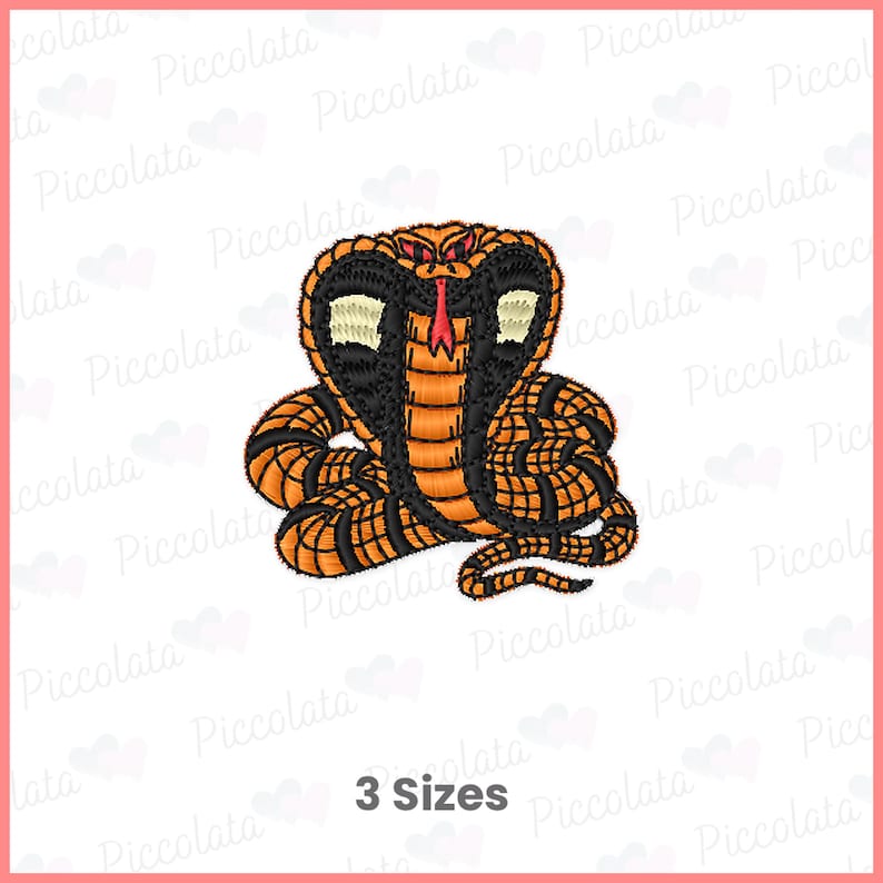 Cobra Snake Machine Embroidery Design, King Cobra Embroidery File ...