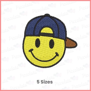 Smiley Face Embroidery Design | Cool Emoji Embroidery Design | Boys ...