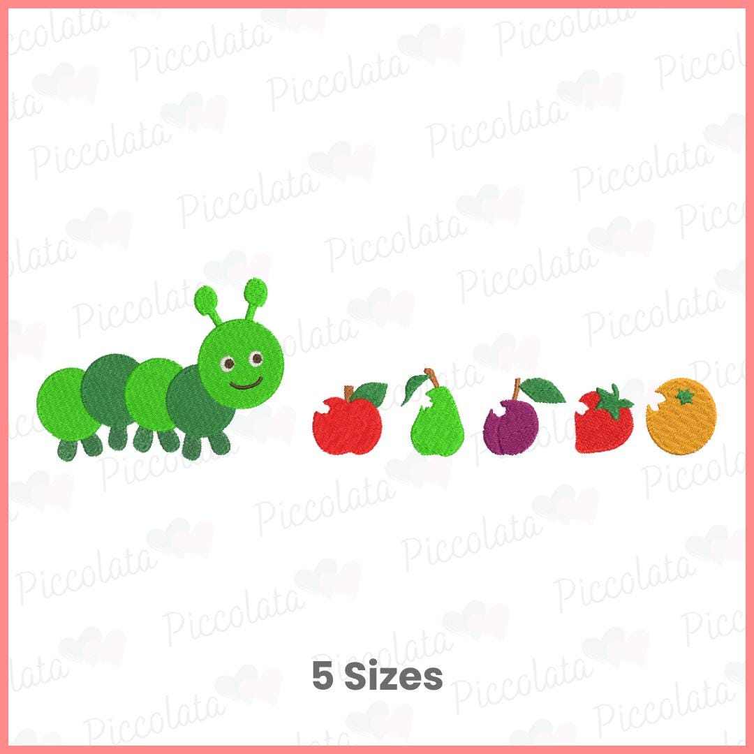 Hungry Caterpillar-inspired Embroidery Design for Kids | Cute ...