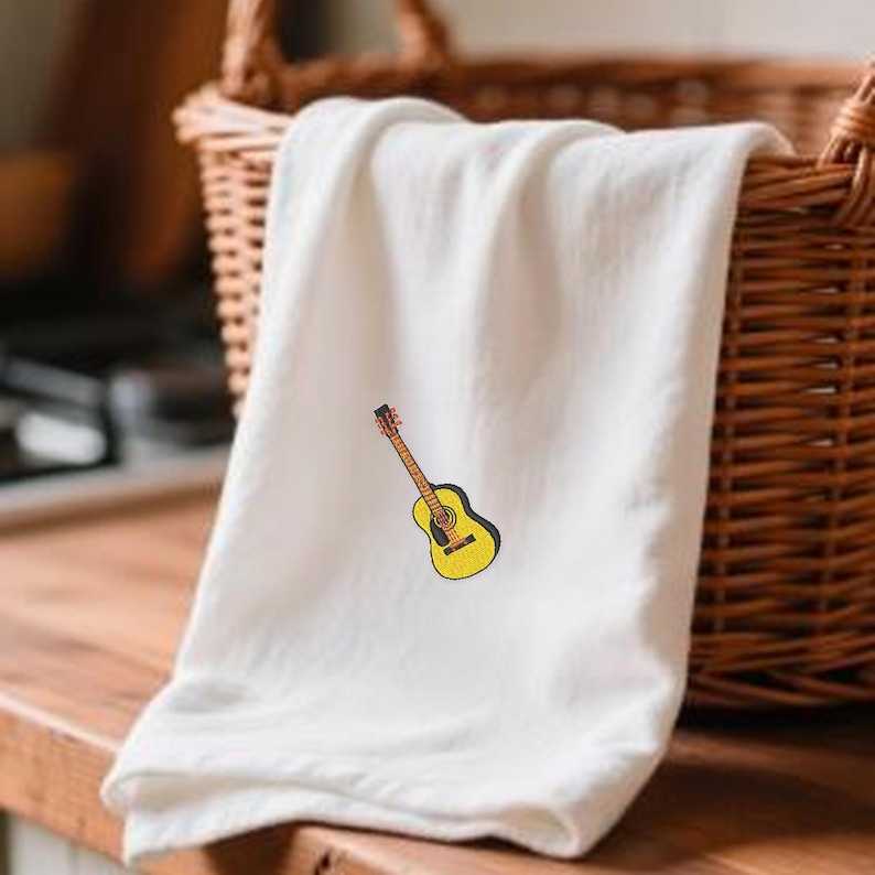 Acoustic Guitar Machine Embroidery Design, Music Instrument Embroidery ...