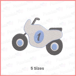 Motorcycle Embroidery Design | Cute Numbered Motorbike Pattern for Kids ...