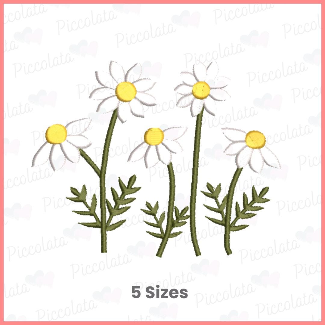 Daisy Embroidery Design | Wildflower Floral Pattern | Delicate Flower Embroidery | Instant ...