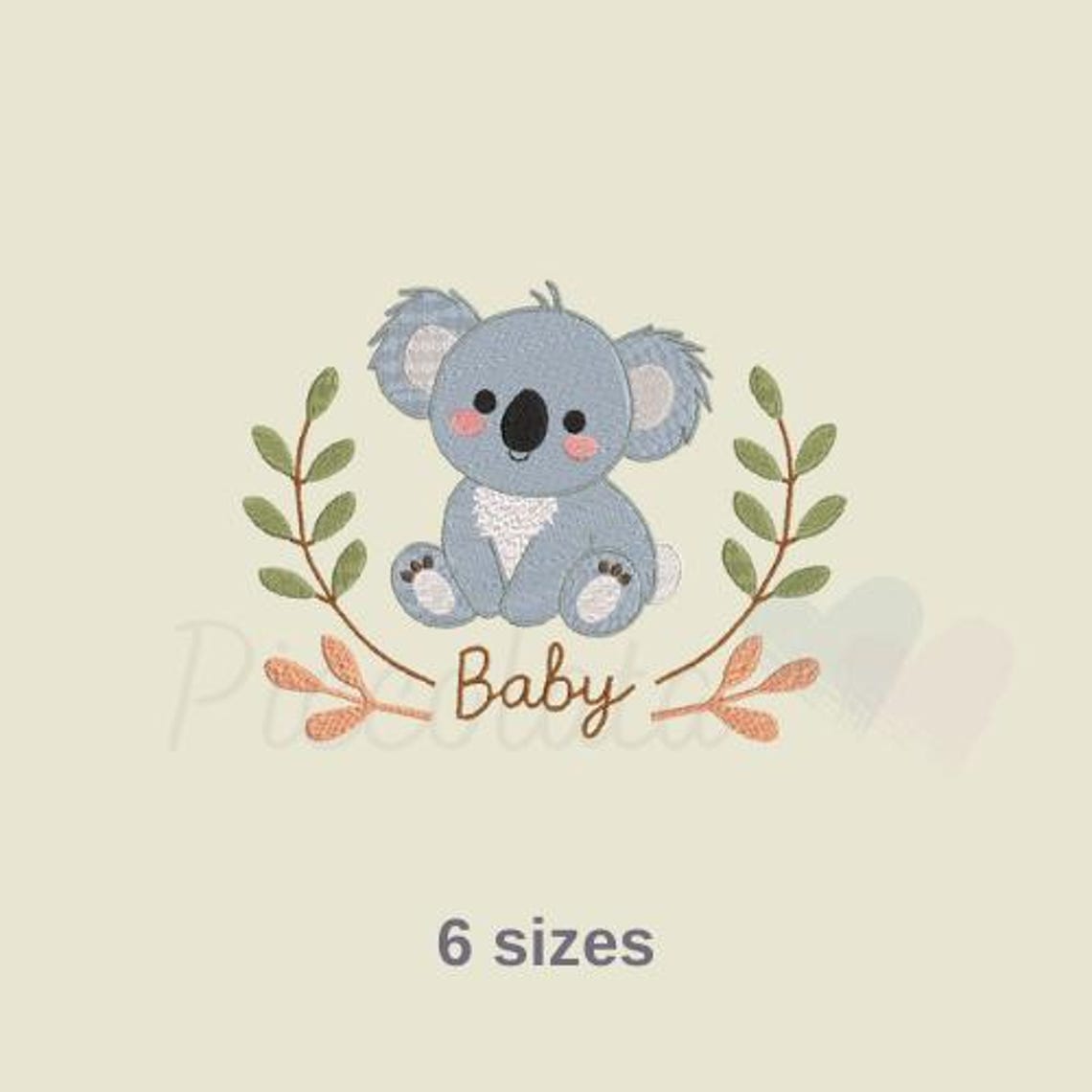 Koala Embroidery Design / Baby Animal Embroidery Design / Baby Bear ...