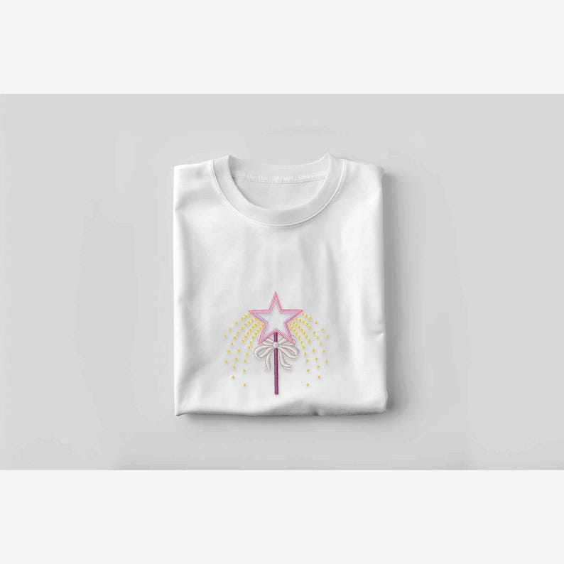 Star Wand Machine Embroidery Design, Fairy Magic Wand Embroidery File ...