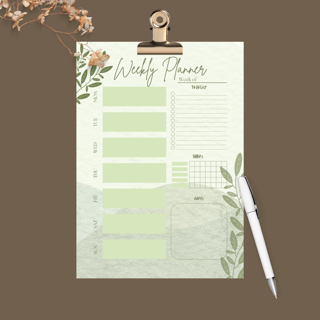 Weekly Planner Digital Planner Printable Planner Daily - Etsy