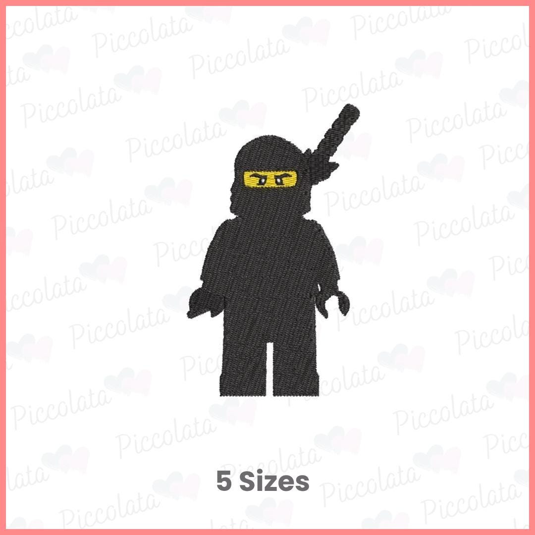 Building Blocks Ninja Embroidery Design, Minifigure Silhouette, Brick ...