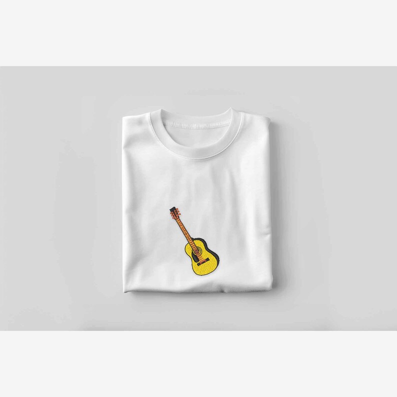 Acoustic Guitar Machine Embroidery Design, Music Instrument Embroidery ...