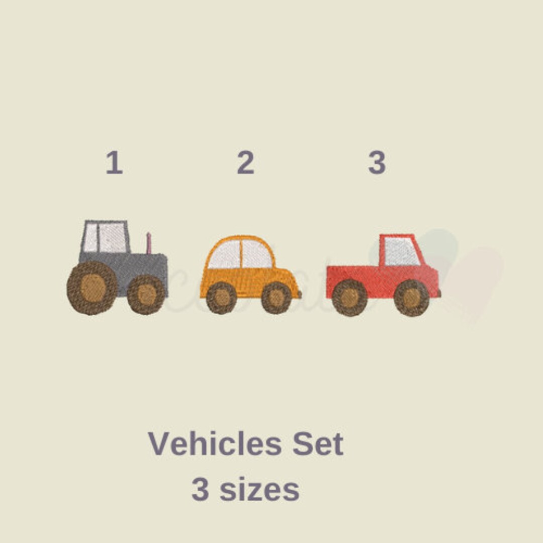 Vehicles Set Embroidery Design / Car Embroidery Design Baby Embroidery ...