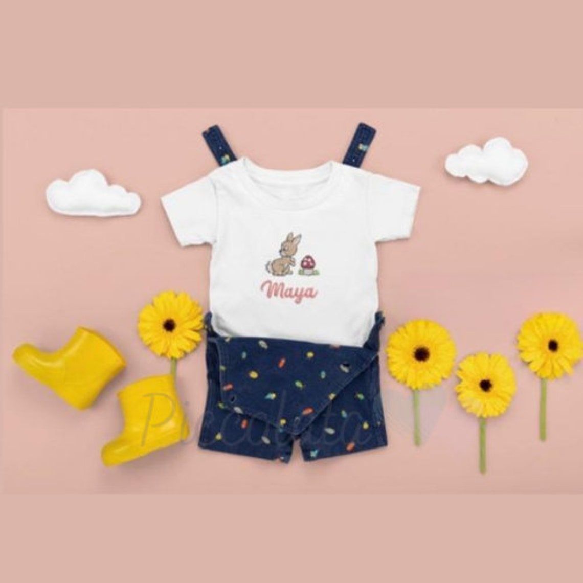 Rabbit Embroidery Design / Cottagecore Embroidery Design Baby ...