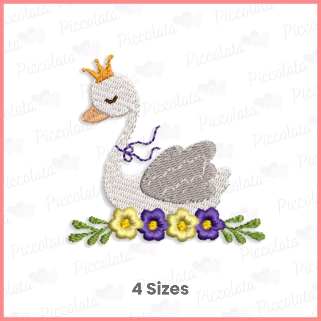Swan Embroidery Design / Princess Embroidery Design Duck Embroidery ...