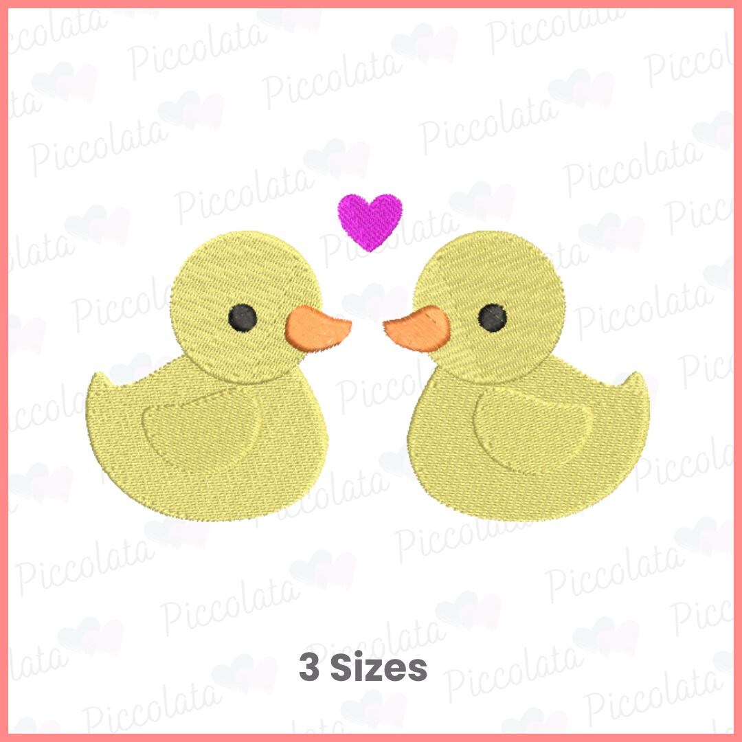 Mini Duck Embroidery Design | Cute Ducks With Heart | 3 Sizes Available ...