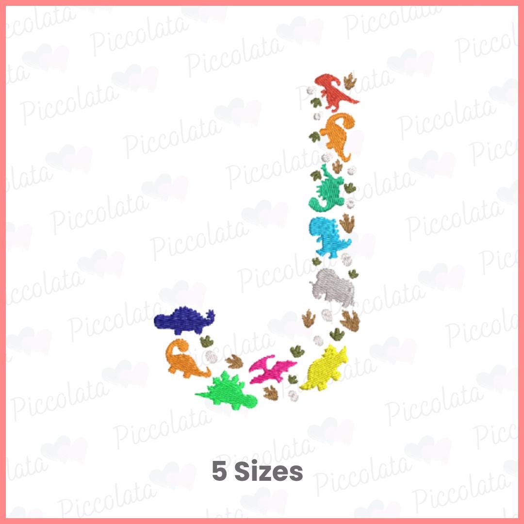 Dinosaur Letter J Embroidery Design – Kids Alphabet Machine Embroidery ...