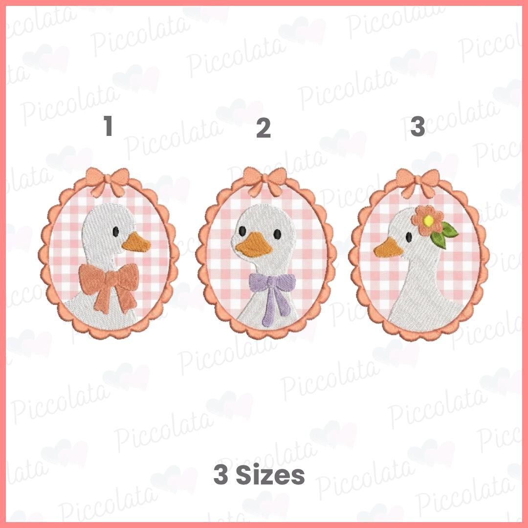 Goose Applique Embroidery Design - Shabby Chic Duck Embroidery Pattern ...