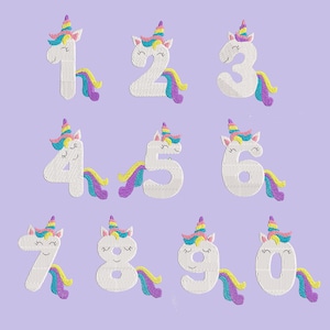 Unicorn Numbers Set Embroidery Design Numbers Embroidery Design Baby ...