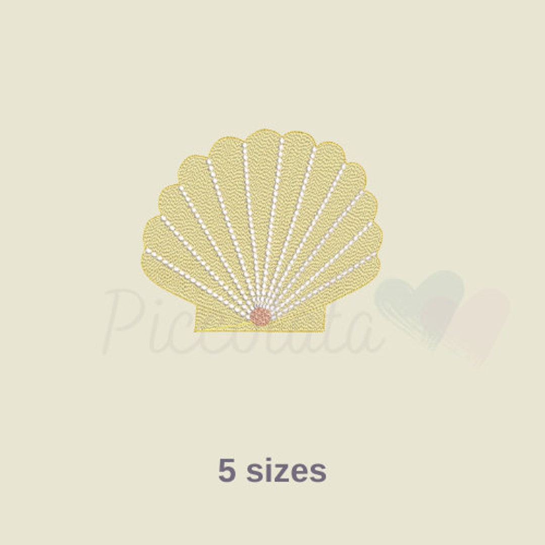 Seashell Embroidery Design / Shell Embroidery Design / Marine ...