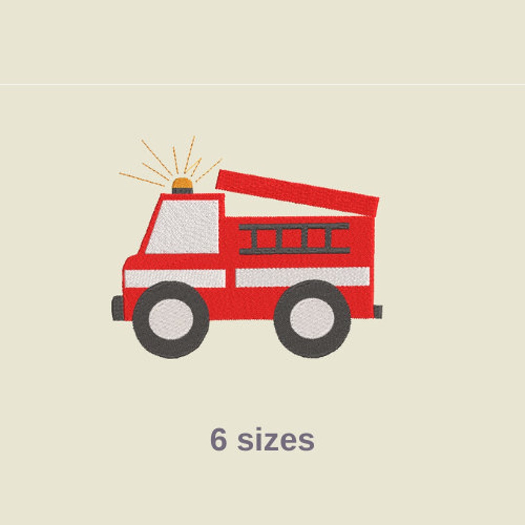 Fire Truck Embroidery Design / Fire Engine Embroidery Design Baby ...