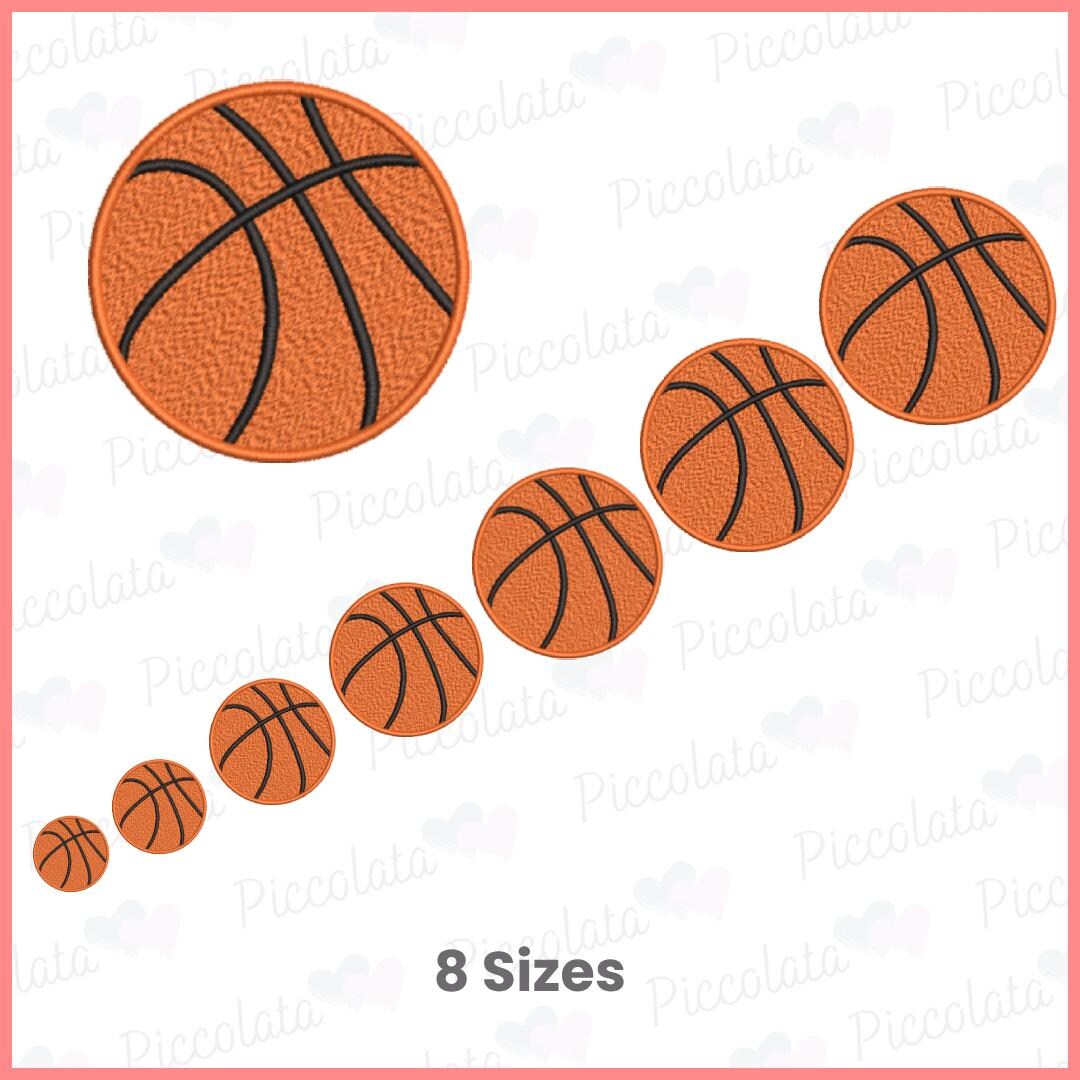 Basketball Embroidery Design | Digital Pattern in 8 Sizes for Machine ...
